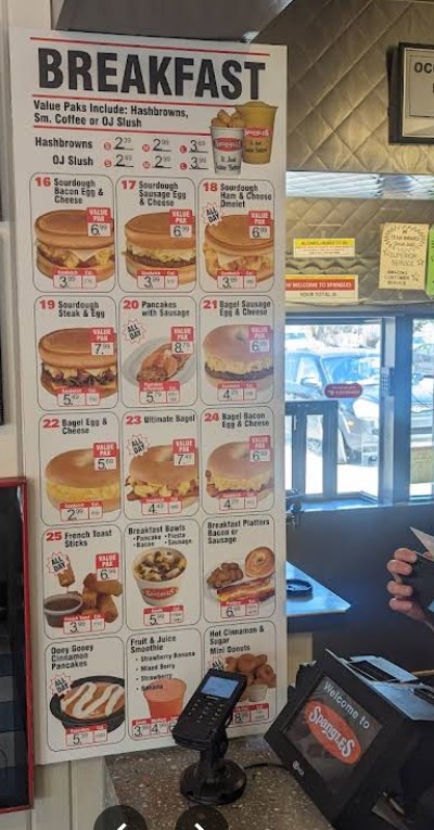 Menu for Spangles | Burgers, Western-style Breakfast and Hot Dogs